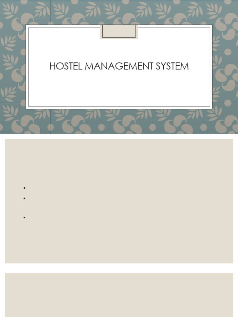 Hostel Management System | PDF | Php | Computing