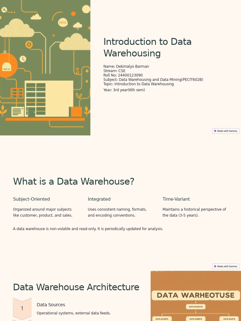 Introduction To Data Warehousing | PDF | Data Warehouse | Warehouse