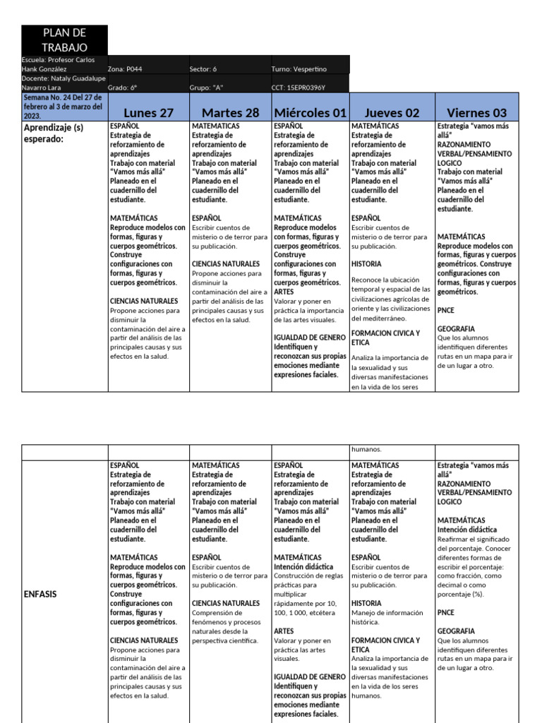 Semana 24 Sexto Naty | PDF | Matemáticas | Science