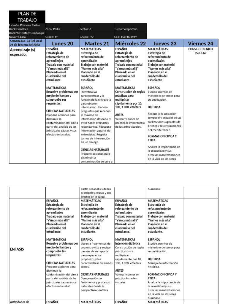 Semana 23 Sexto Naty | PDF | España