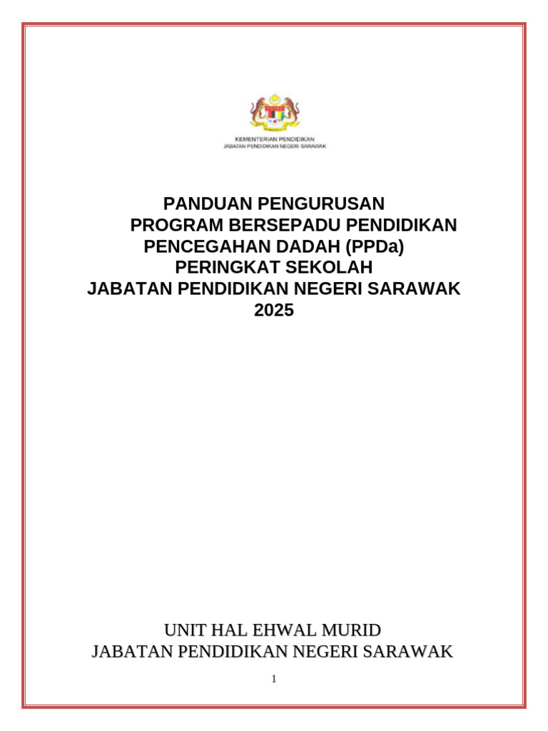 Panduan Ppda Tahun 2025 JPN SWK | PDF
