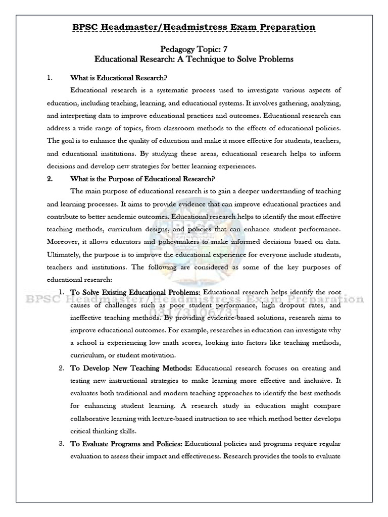 Educational Researc, A Technique To Solve Problems | PDF | Sampling (Statistics) | Validity ...