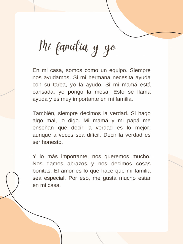 Texto sobre mi familia y yo | PDF