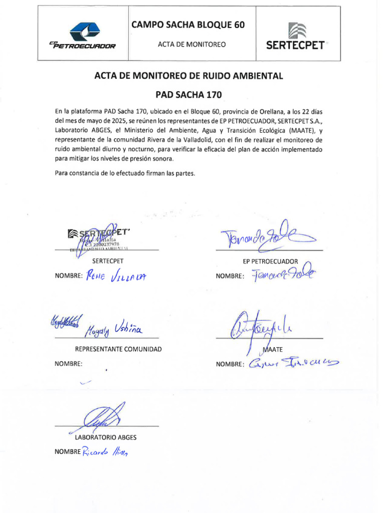 Acta de Monitoreo | PDF