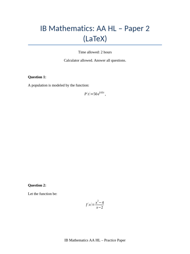 IB AA HL Paper2 LATEX | PDF