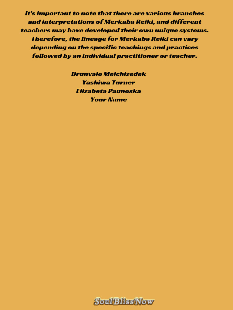 4.1 Merkaba Reiki Lineage | PDF