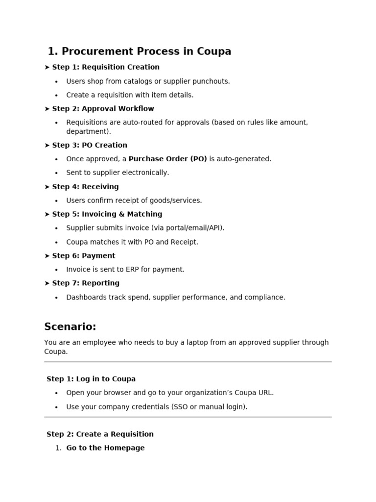 Procurement Process in Coupa-1 | PDF | Receipt | Invoice