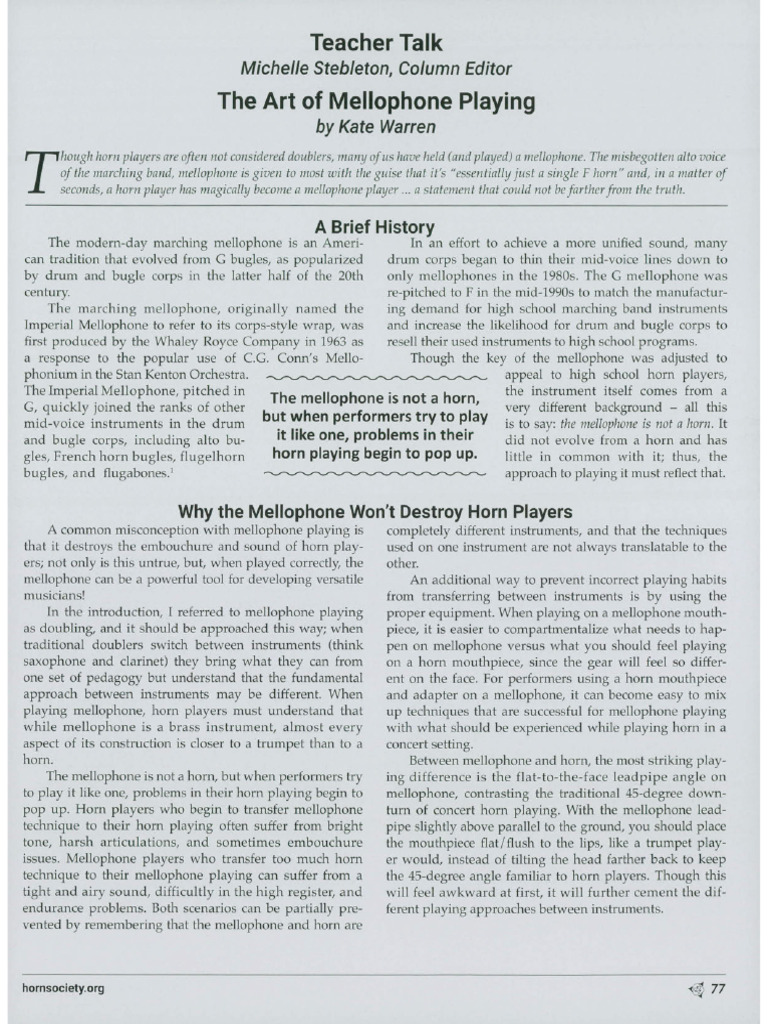 Mellophone Technique Packet | PDF