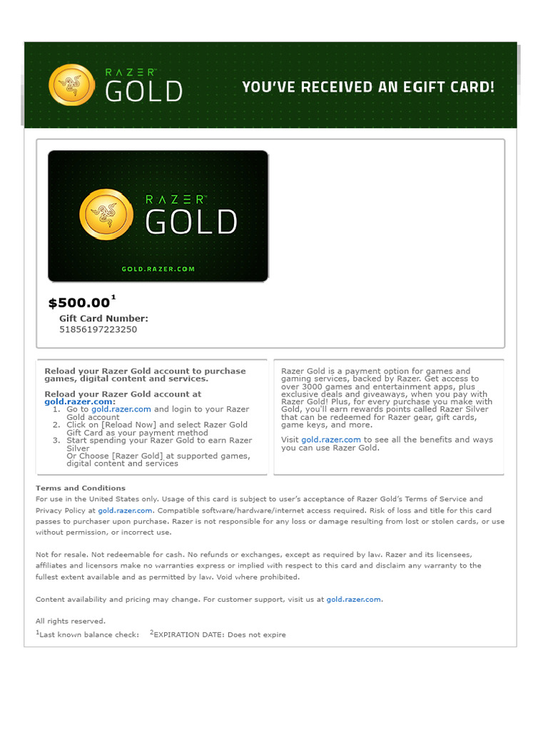 Gift Card | PDF