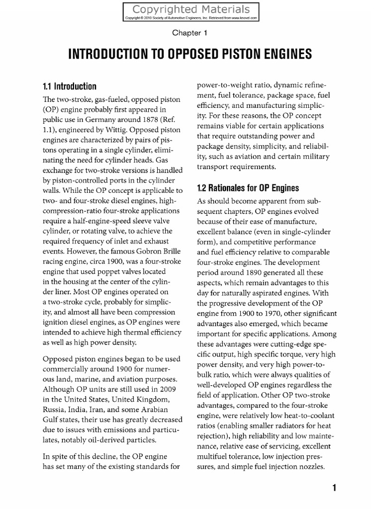 Introduction to Opposed Piston Engines | PDF | Engines | Diesel Engine