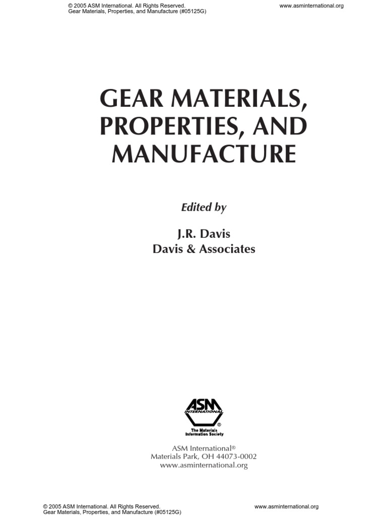 Gear Materials, Properties, and Manufacture | PDF | Machining ...