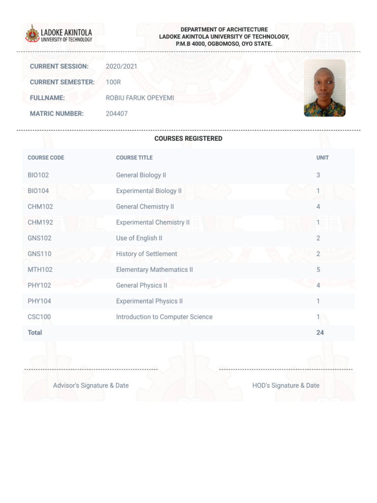 100 SecondCourse Registration - Slip | PDF