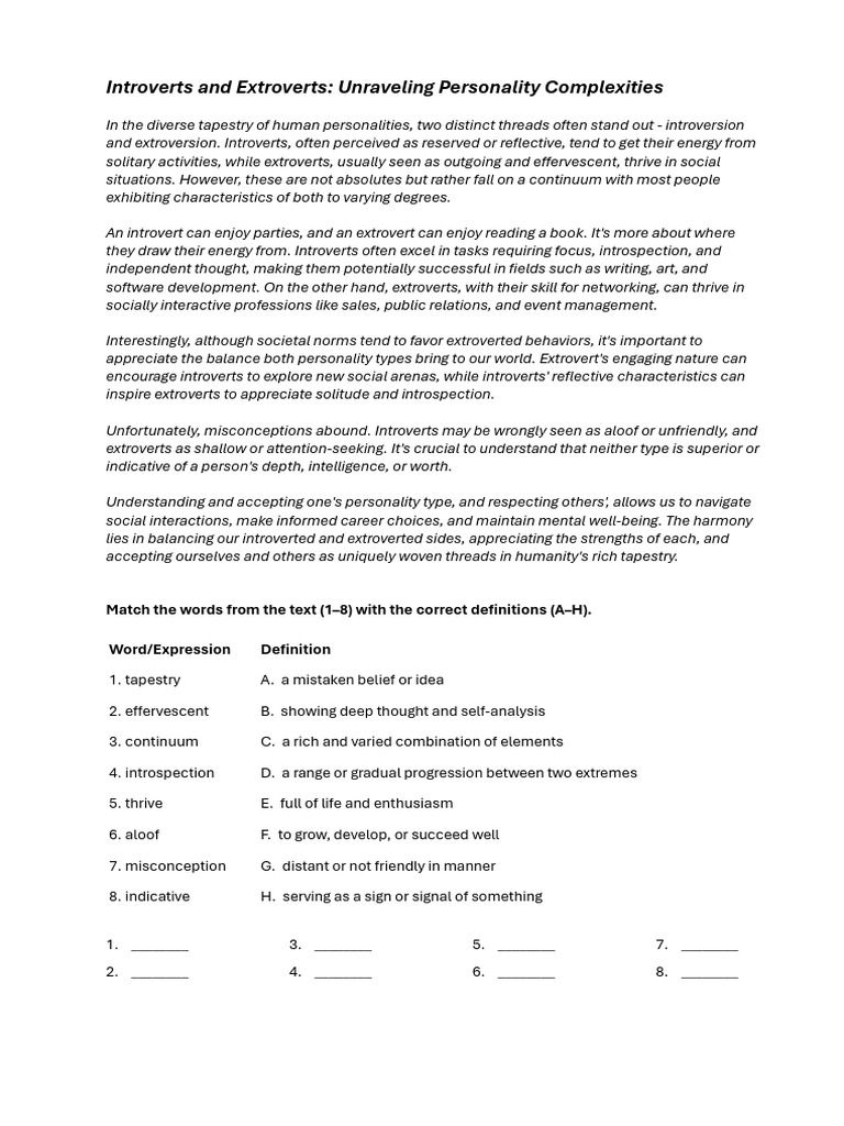 Introverts Extroverts Unravelling Personality Complexities | PDF | Extraversion And Introversion ...