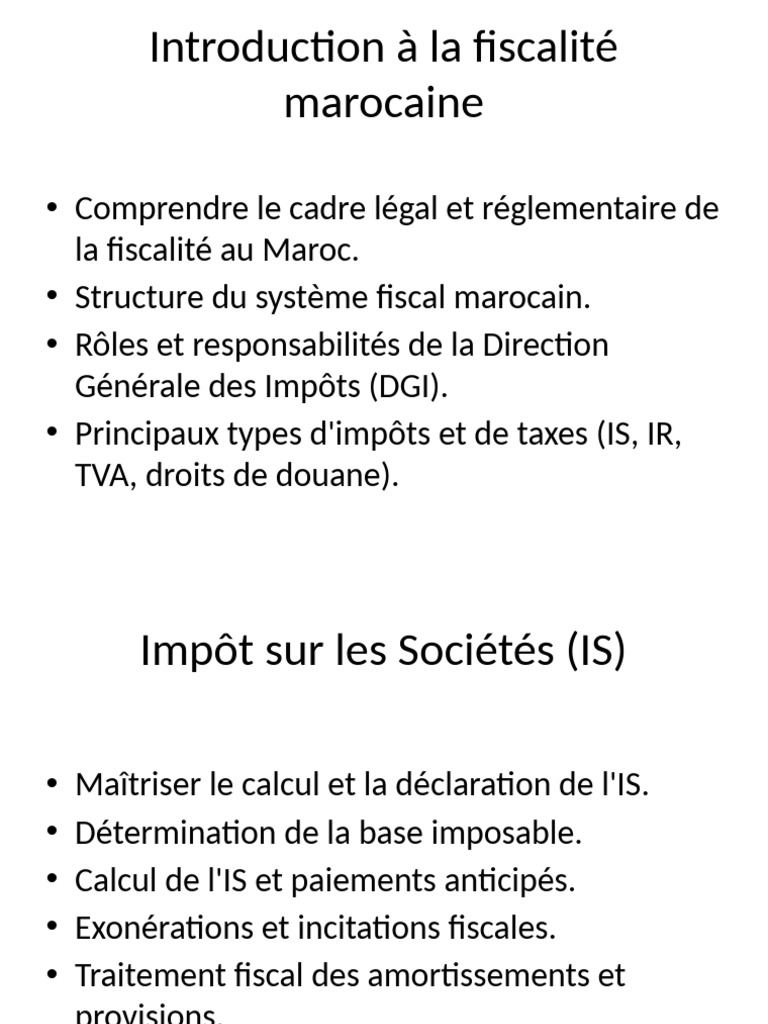 Types d'impôts au Maroc : Guide complet | PDF