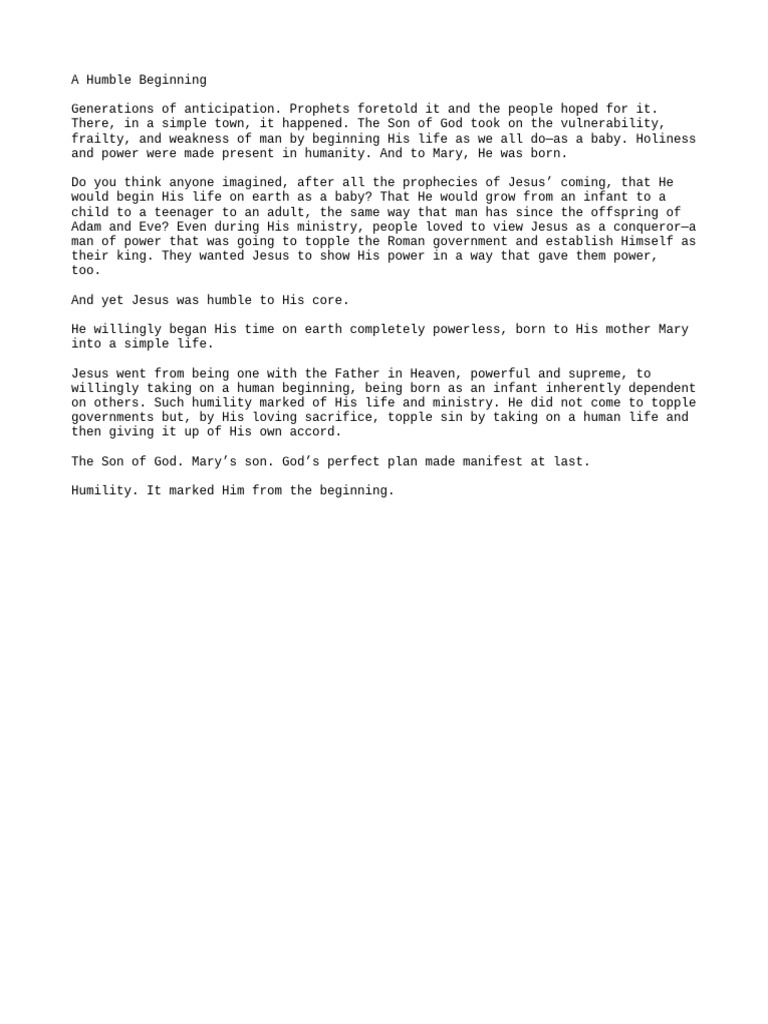 1A Humble Beginning | PDF