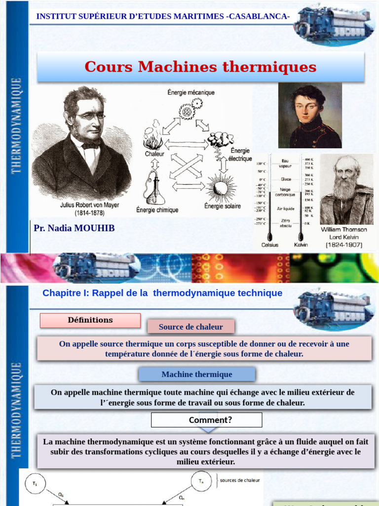 Cours Machines Thermiques 1 (3) | PDF | Chaleur | Piston