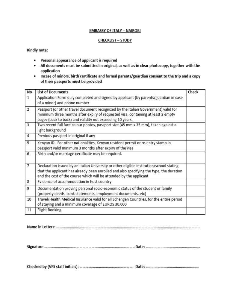 Checklist Study 030215 | PDF