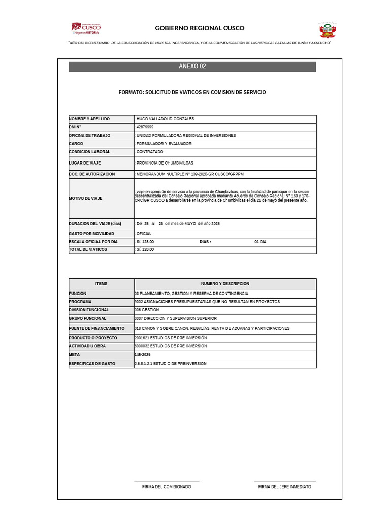 Formato Anexo 2 - 2025 | PDF