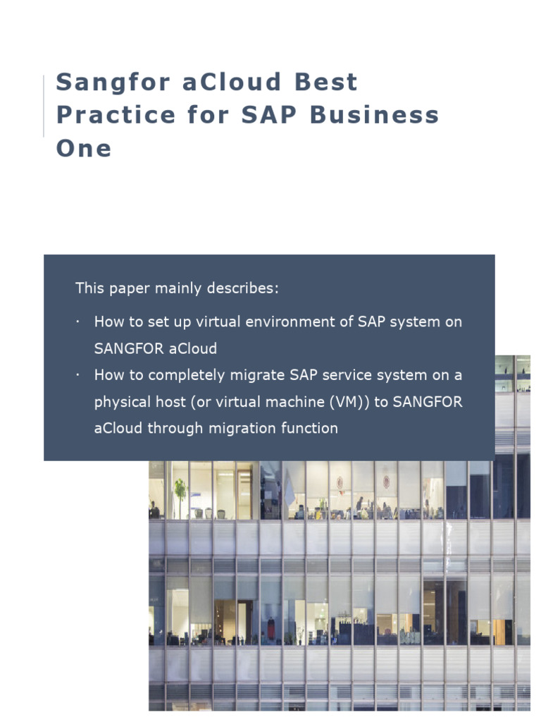 Sangfor ACloud Best Practice for SAP Business 1 | PDF | Virtual Machine ...