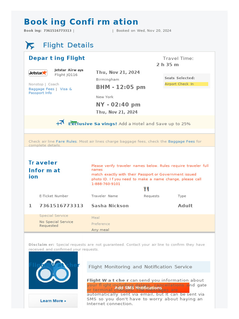 Flight Ticket | PDF