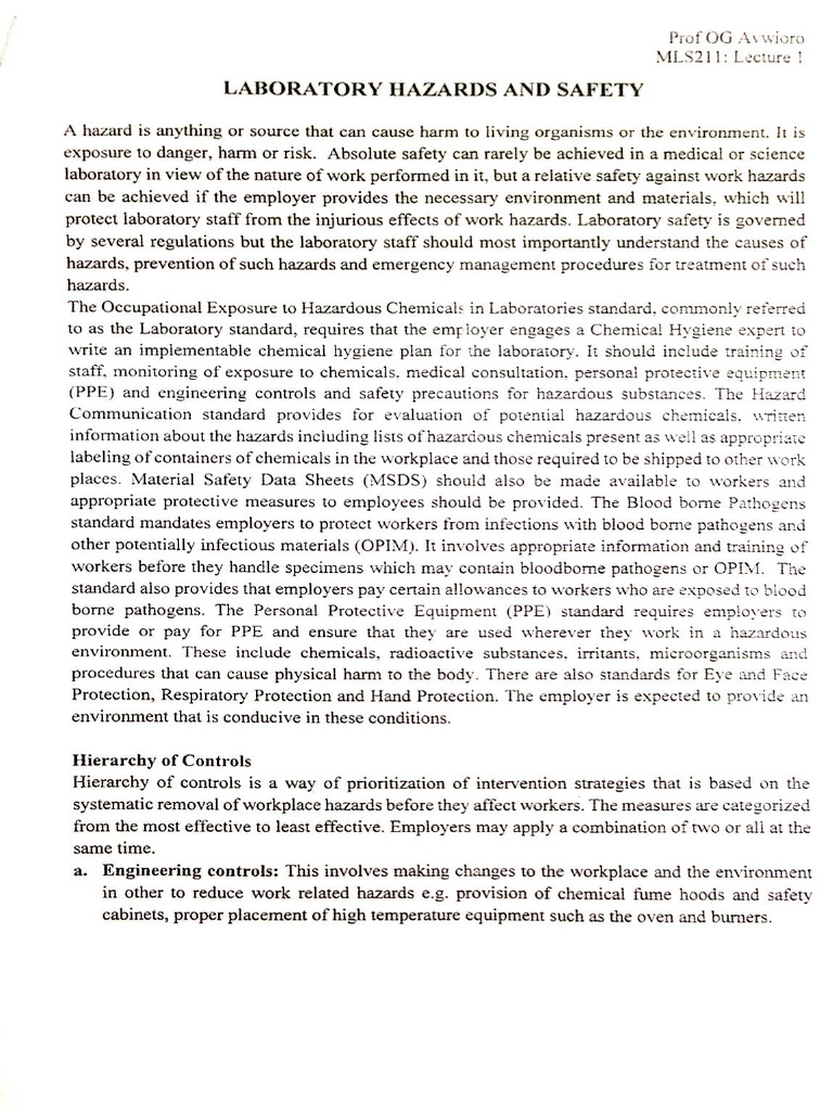 Laboratory Hazards | PDF