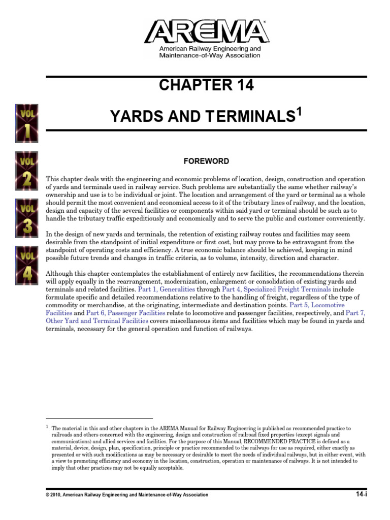 AREMA MRE 2010 TOC-Vol3 Ch14 | PDF | Rail Transport | Transport