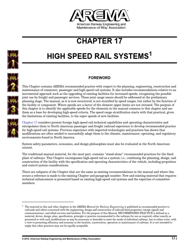 AREMA MRE 2010 TOC-Vol3 Ch17 | PDF | Rail Transport | Transport