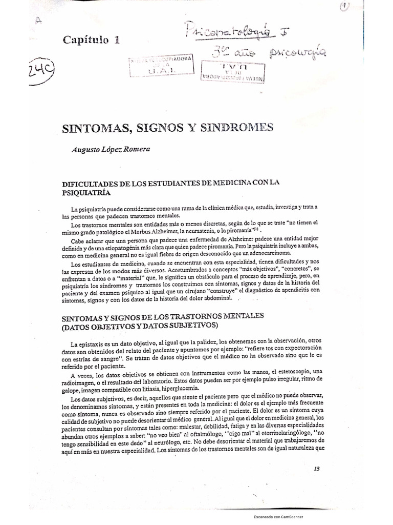 Síntomas Signos y Sindromes - López Romera | PDF