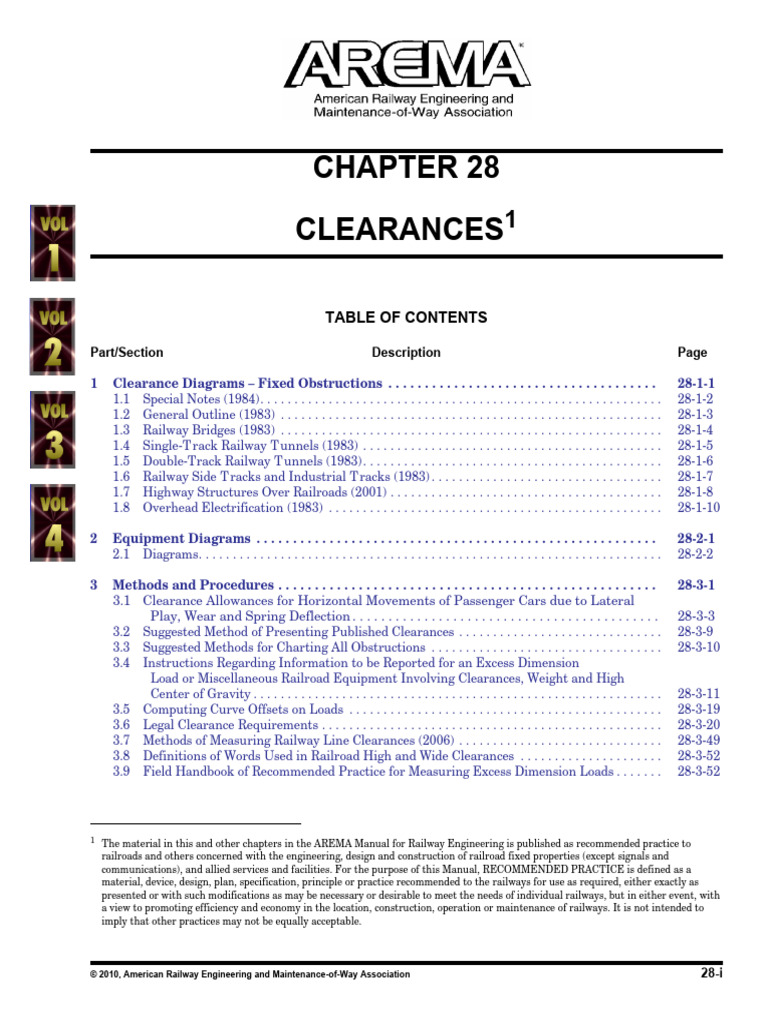 AREMA MRE 2010 TOC-Vol4 Ch28 | PDF | Rail Transport
