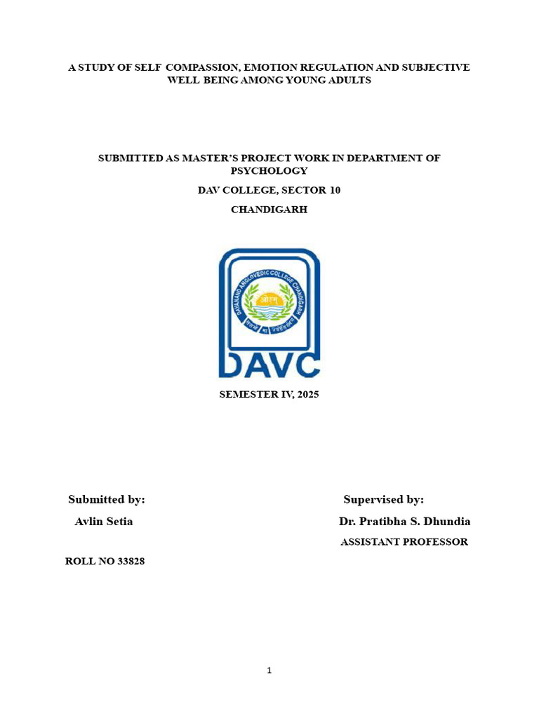 Final Thesis Work (Avlin) | PDF | Emotional Self Regulation | Well Being