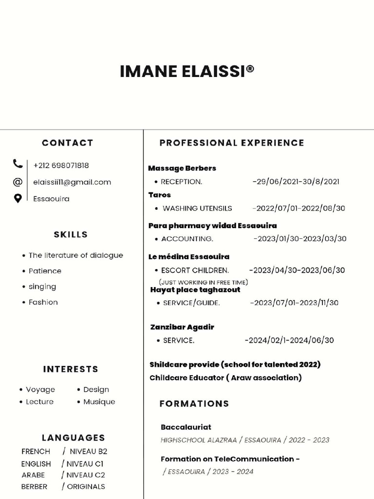 CV IMANE | PDF