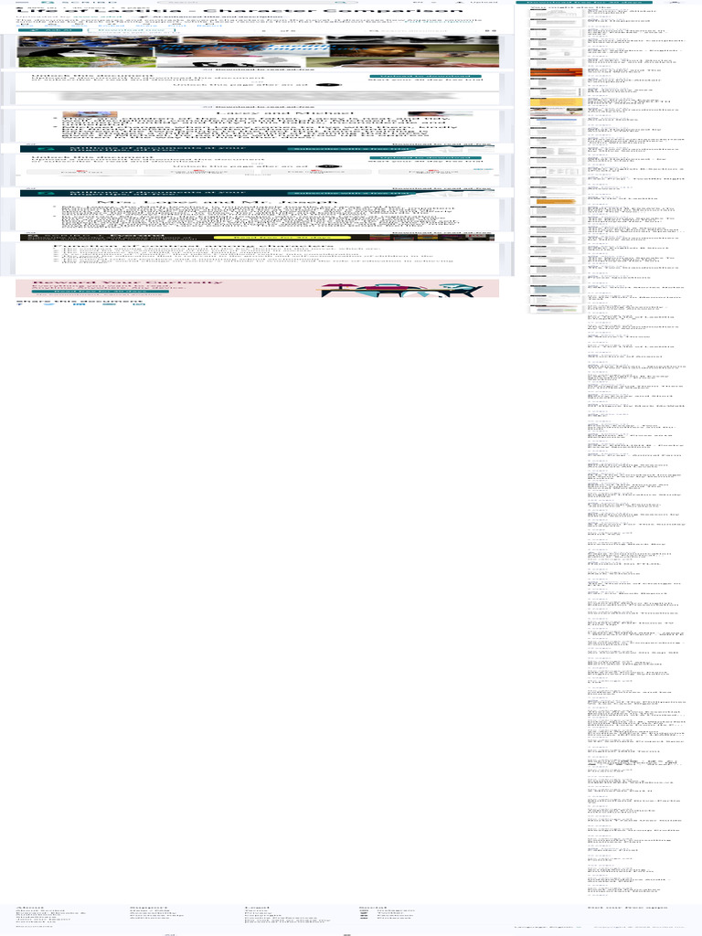 Life of Laetitia - Character Comparison PDF | PDF