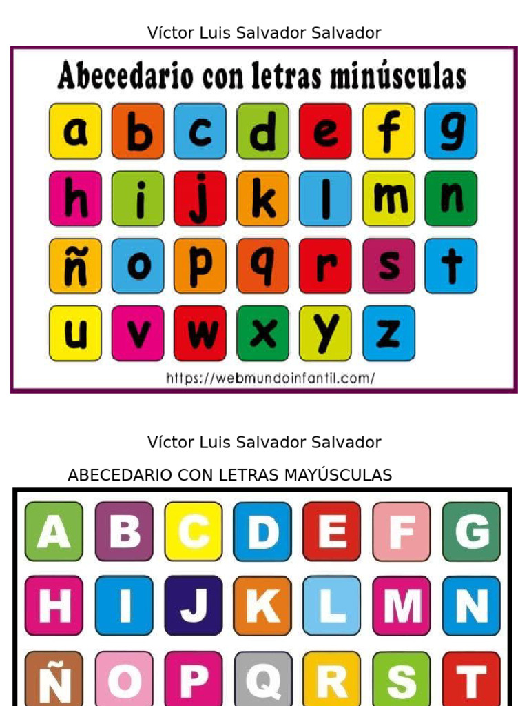 Abecedario Con Letras Mayúsculas y Minusculas | PDF