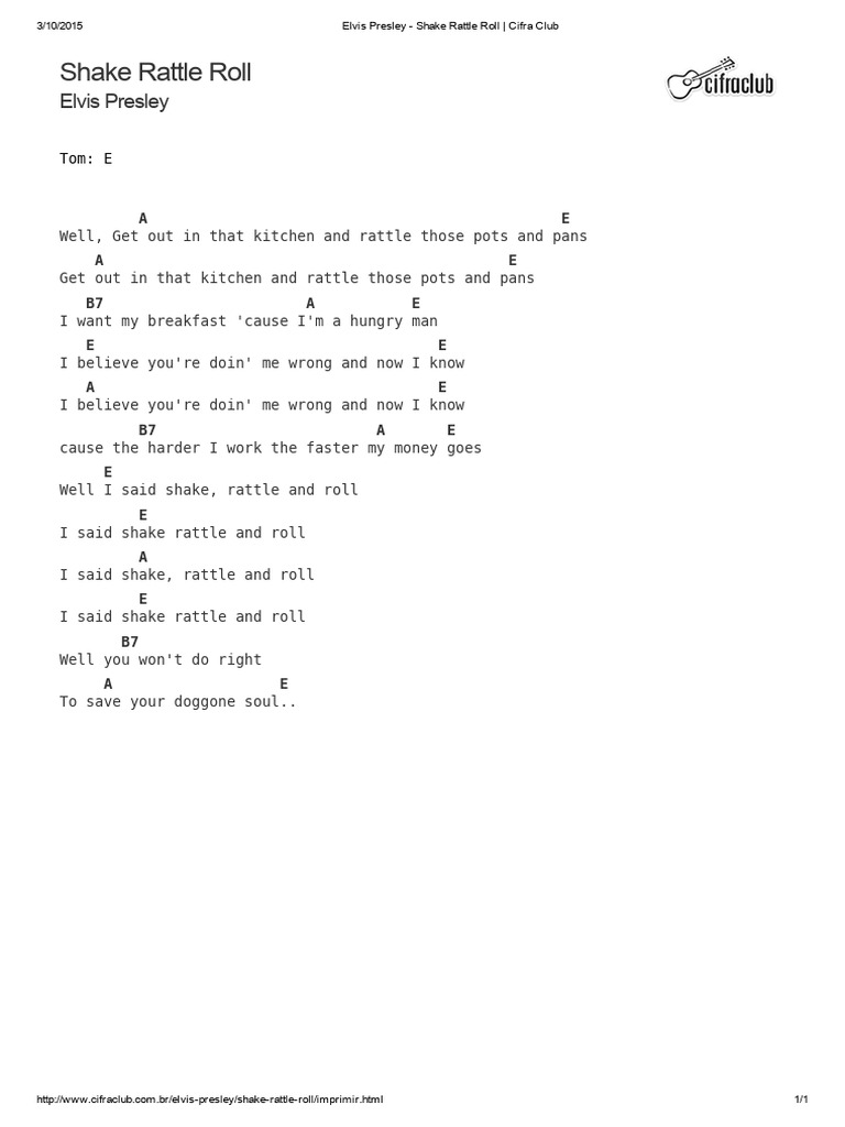04 - Elvis Presley - Shake Rattle Roll - Cifra Club | PDF