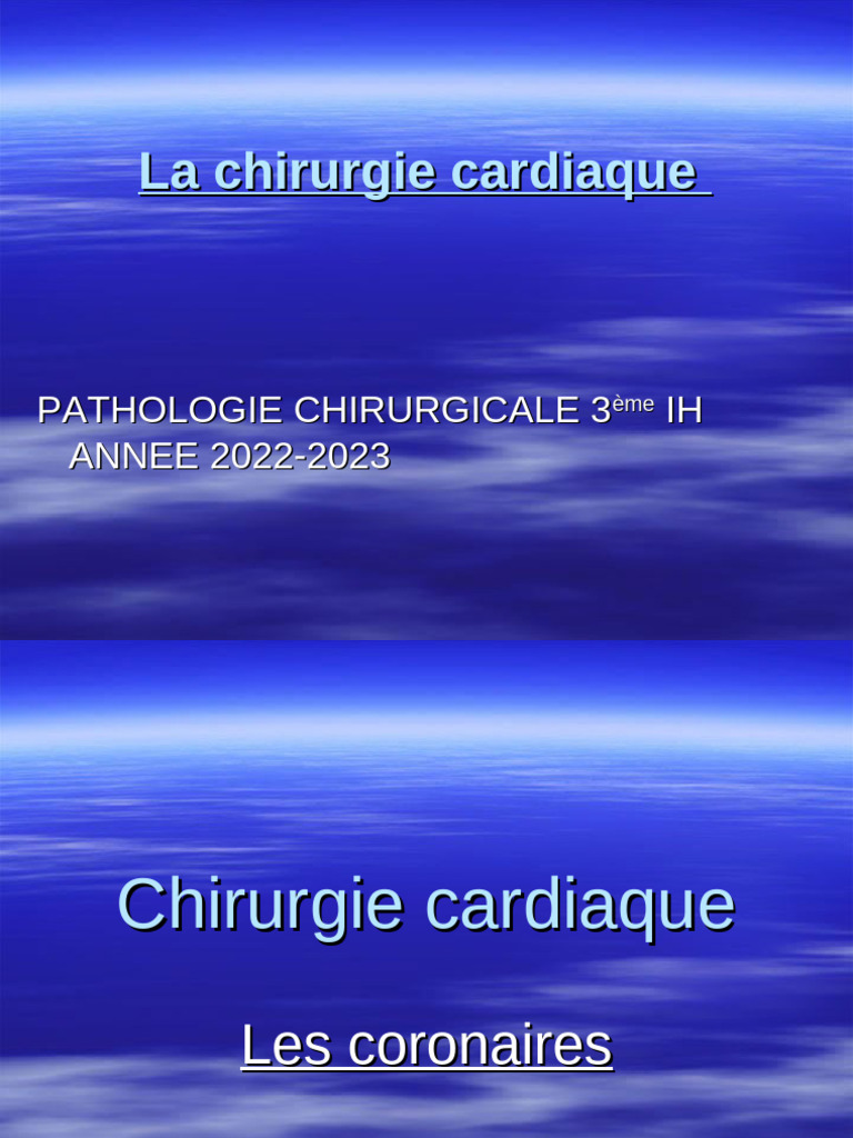 Chirurgie cardiaque : anatomie et procédures | PDF | Pontage coronarien ...