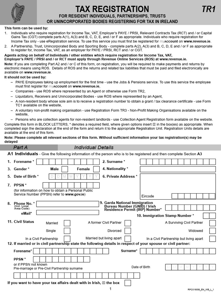 Form tr1 | PDF | Value Added Tax | Taxes