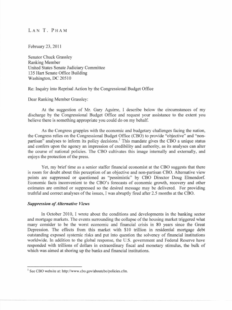Pham Letter Final Grassley | PDF | Government Sponsored Enterprise ...