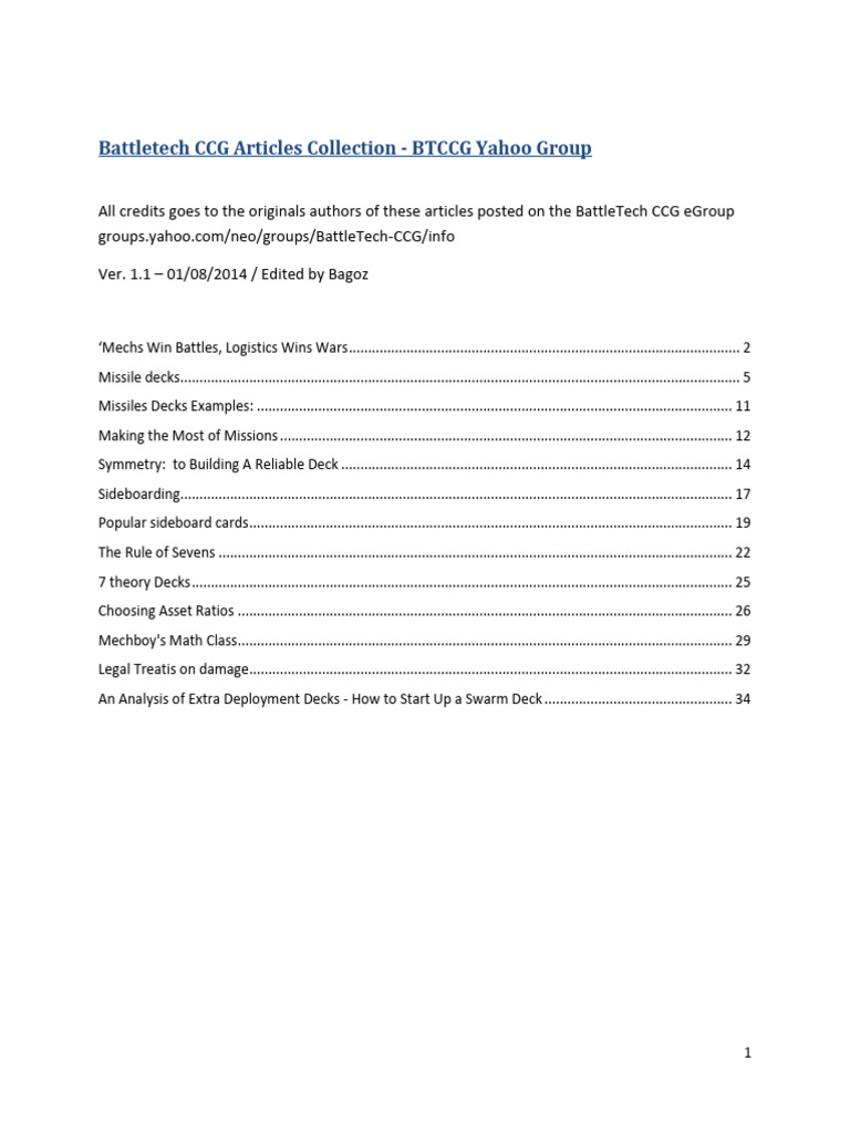 Battletech CCG Strategy Guide | PDF