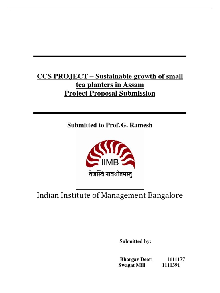 CCS Proposal Tea Industry | PDF | Tea | Sustainability