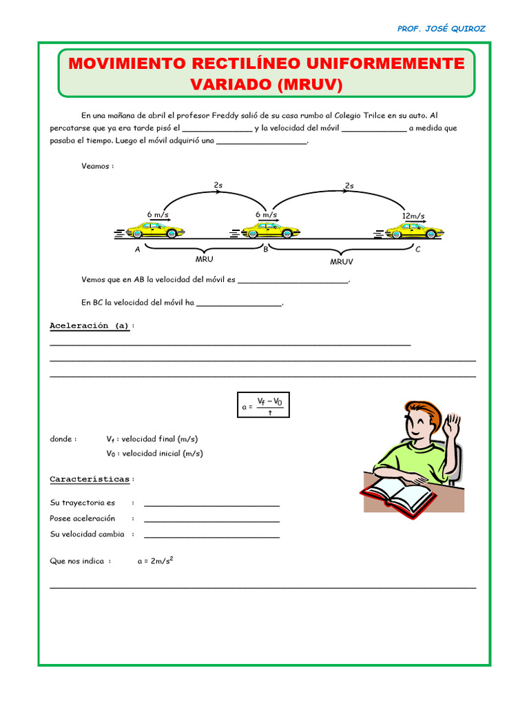 TEMA 2 Movimiento Rectilíneo Uniforme Variado | PDF | Cantidad | Cambio