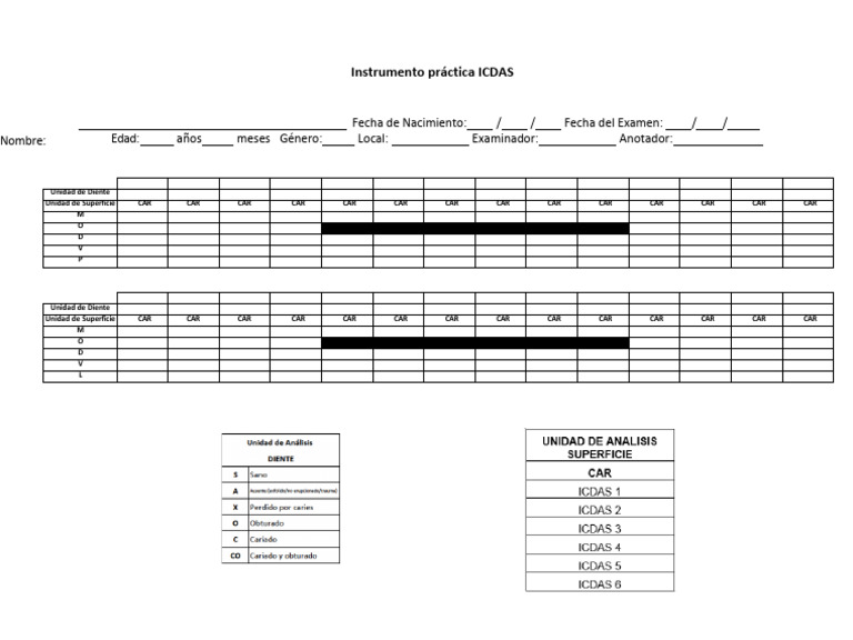 Instrumento Práctico ICDAS para Exámenes Dentales | PDF