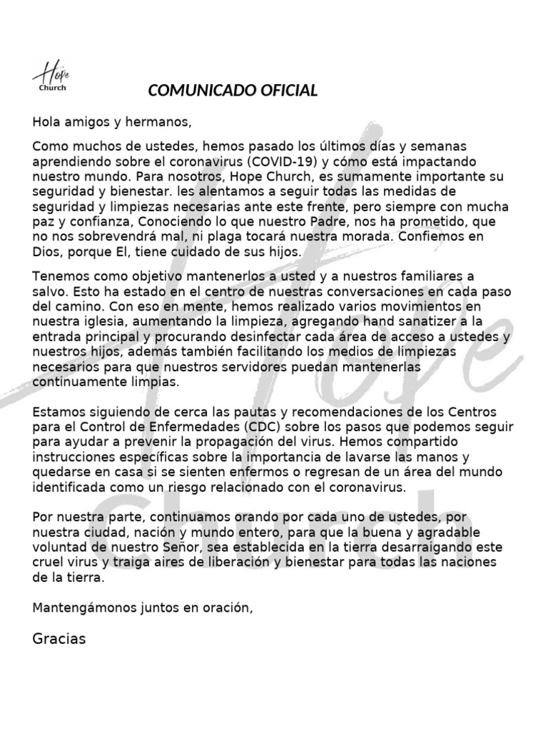 Comunicado Oficial Es | PDF