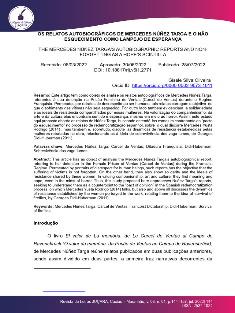 Relatos de Mercedes Núñez Targa e Esperança | PDF | Fascismo ...