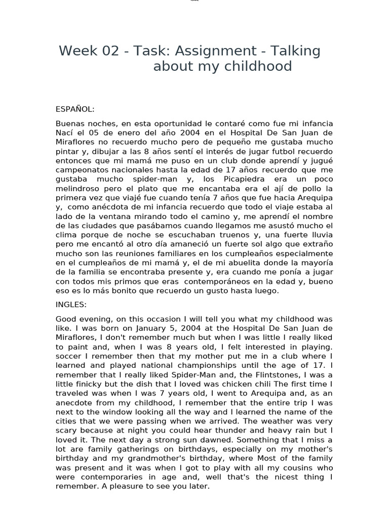 week-02-task-assignment-talking-about-my-childhood | PDF