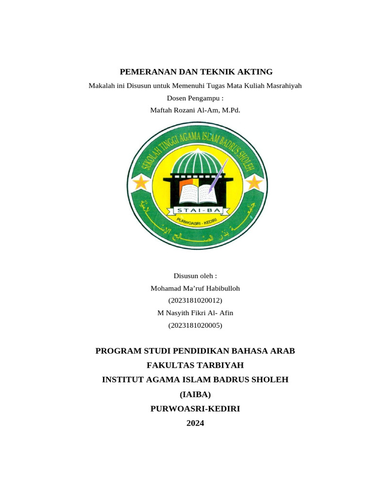 Teknik Akting dan Pemeranan dalam Teater | PDF