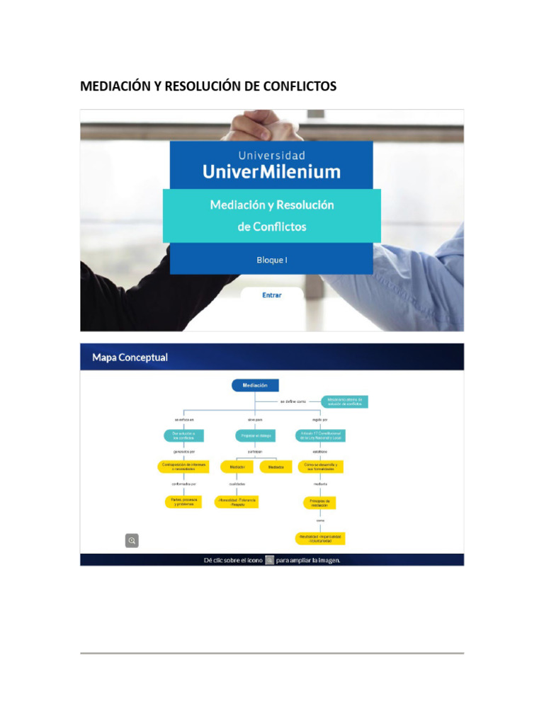 PDF Mediacion y Resolucion de Conflictos Bloque I | PDF