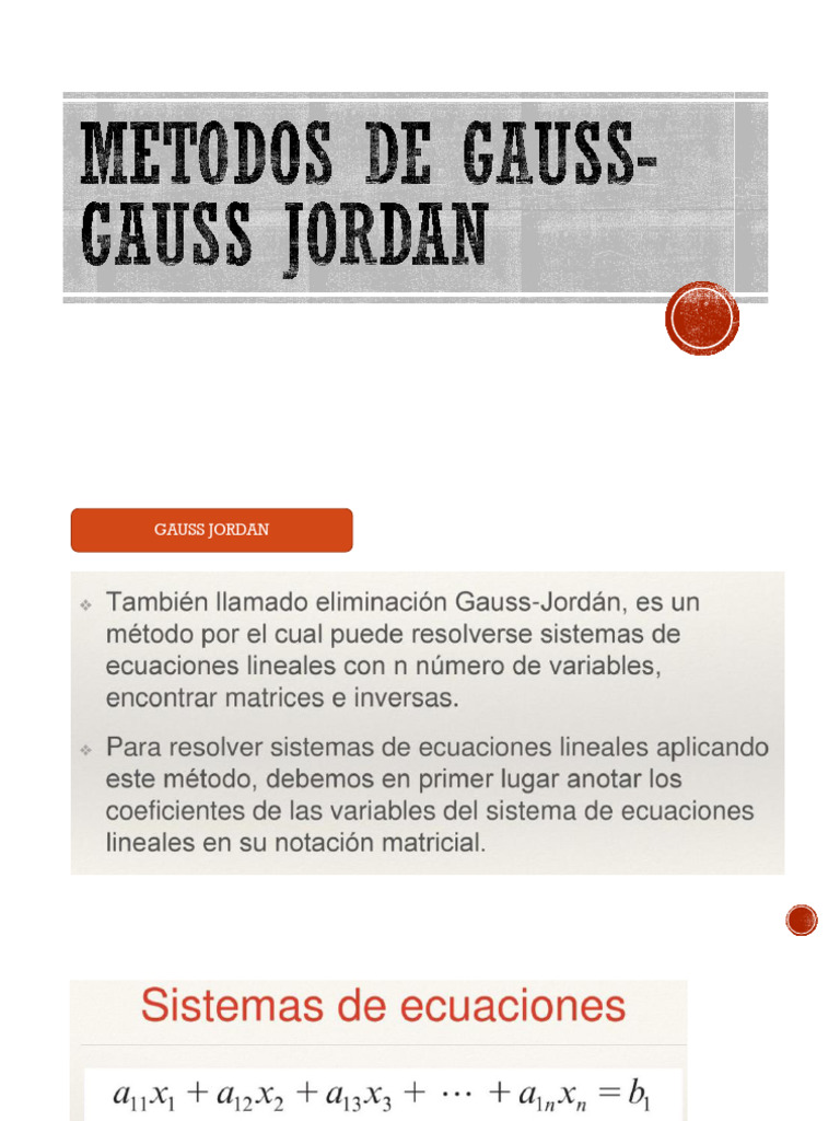 Metodos de Gauss - Gauss Jordan | PDF