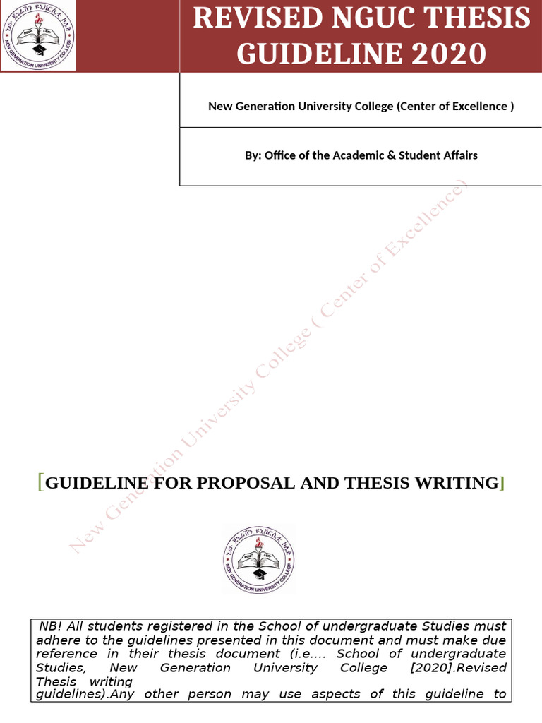 NGUC Thesis Guideline Revised Version 2020 | PDF | Thesis | Validity (Statistics)
