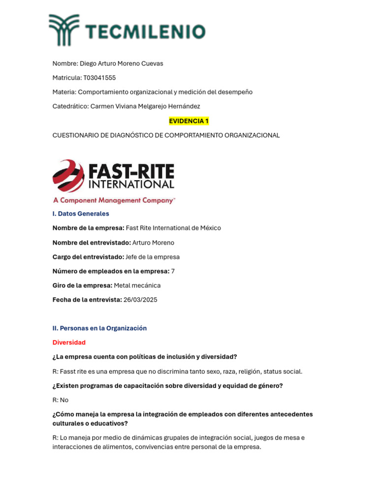 Damc Ev1 Coymd | PDF | Gestión de recursos humanos | Liderazgo