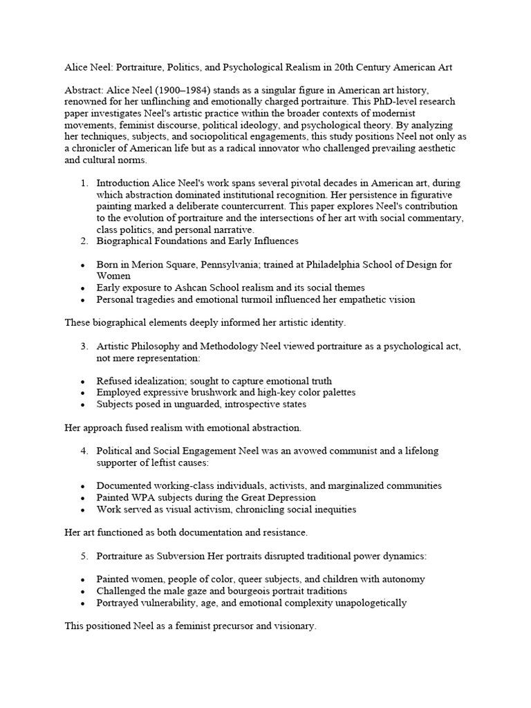 Alice Neel- Portraiture, Politics, and Psychological Realism in 20th ...